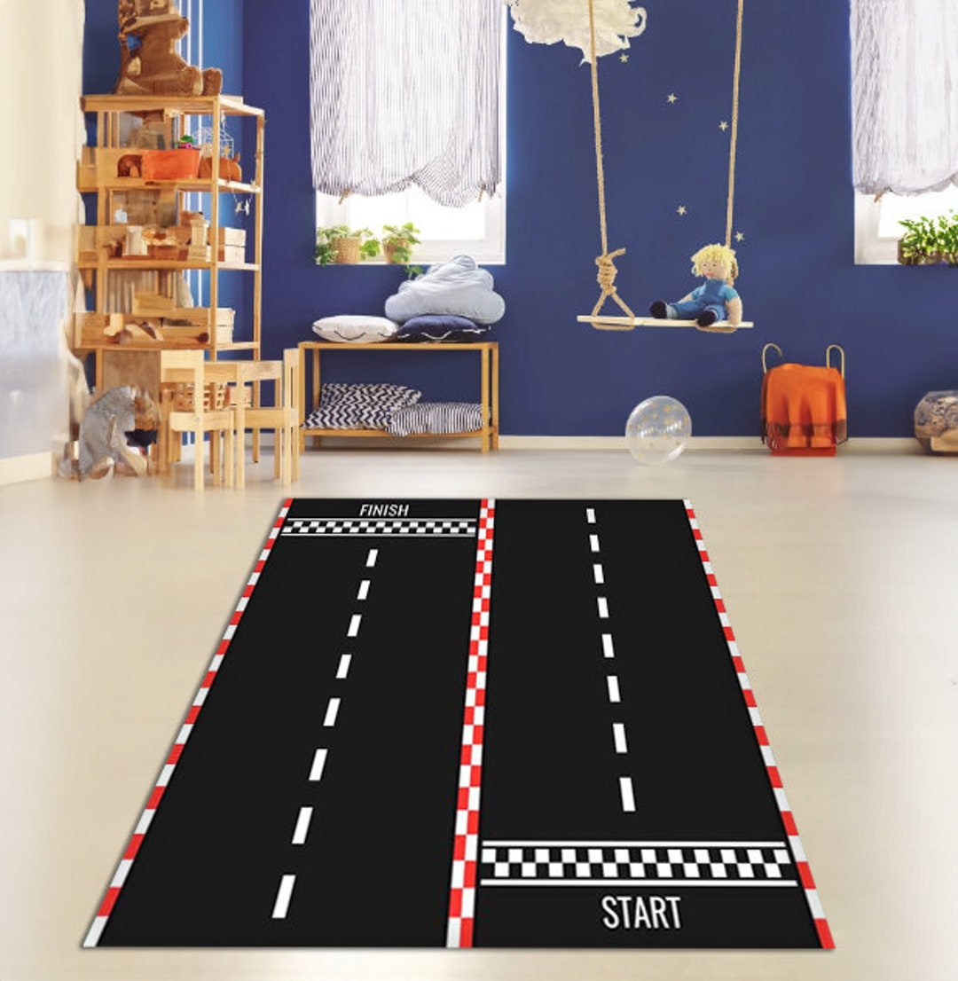 Race Track, Racing Car Rug, Non-slip Rug,playroom Rug, Kids Rug,kids ...