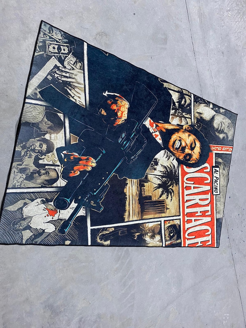 Scarface Rug, Tony Montana Rug, Mafia Theme Rug, Cool Rug, Living Room ...