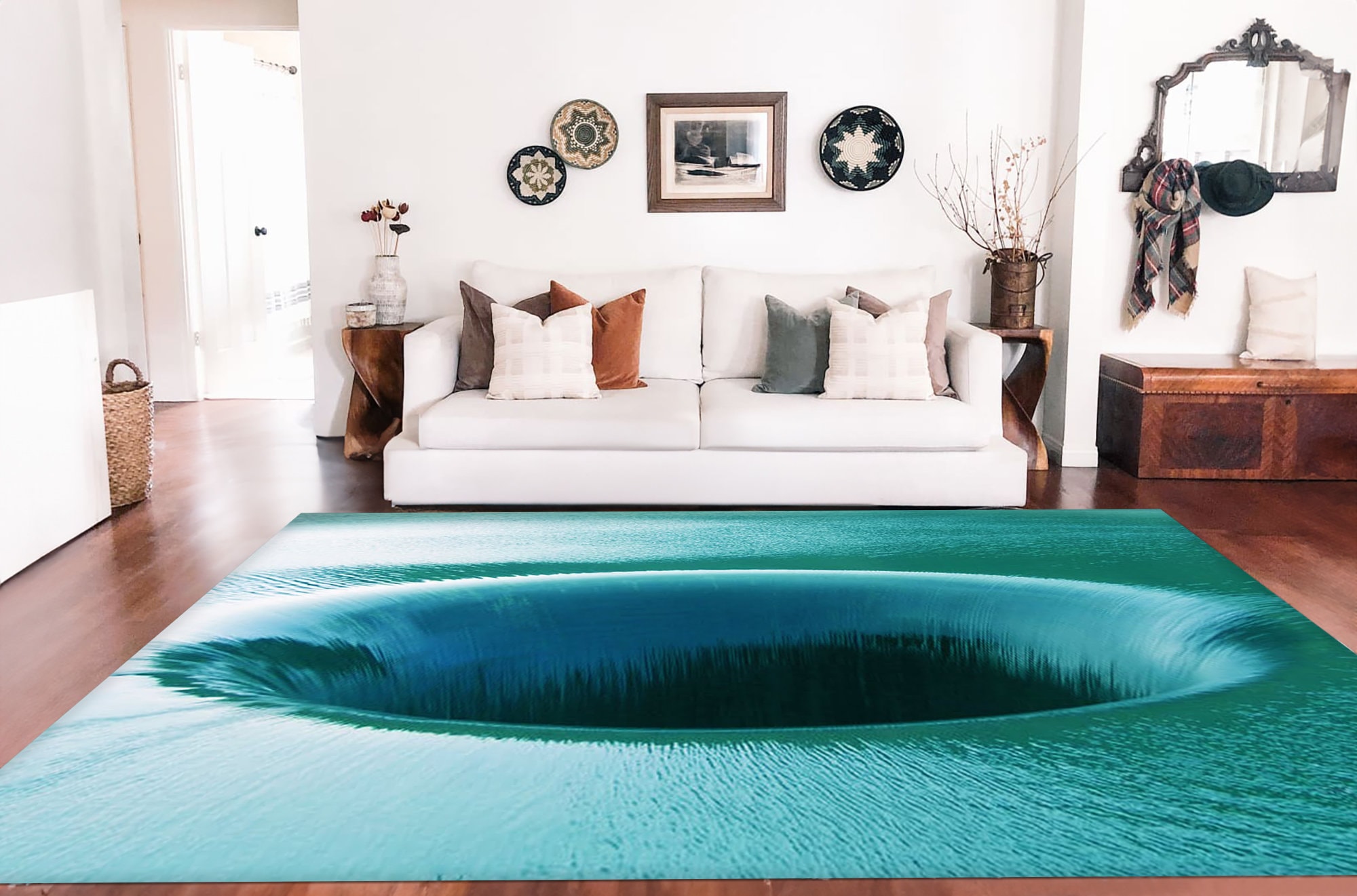 Optical Illusion Water Hole Rug, Illusion Rug,optical Illusion Rug,for ...