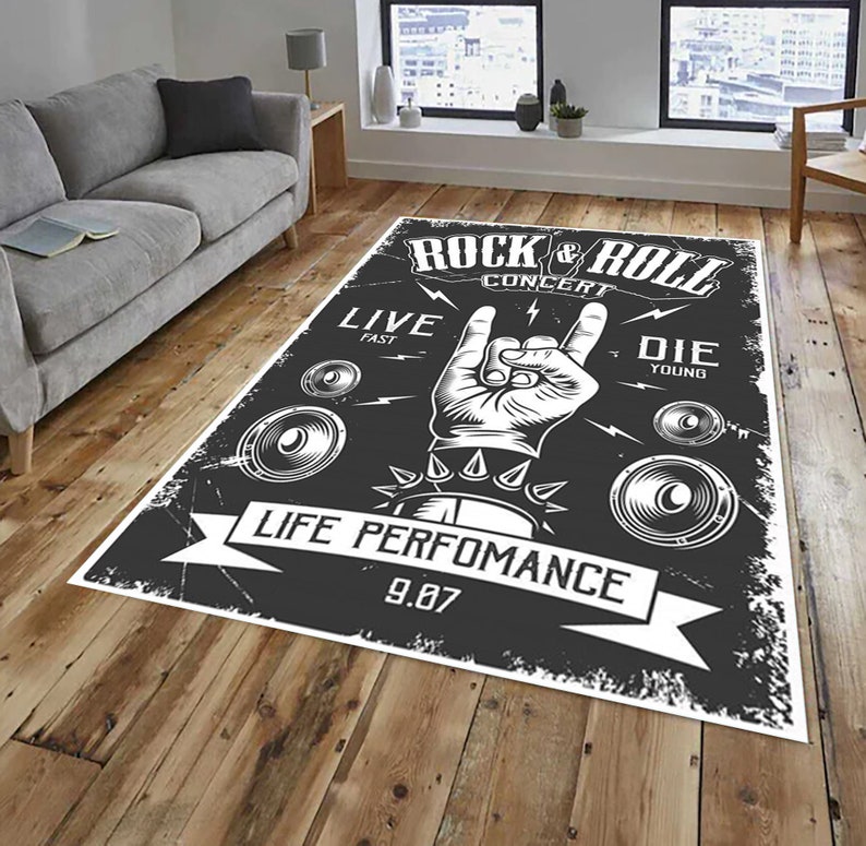 Virolog Rug,rock Rug, Heavy Metal Rug, Rock N Roll Decor, Modern Rug ...