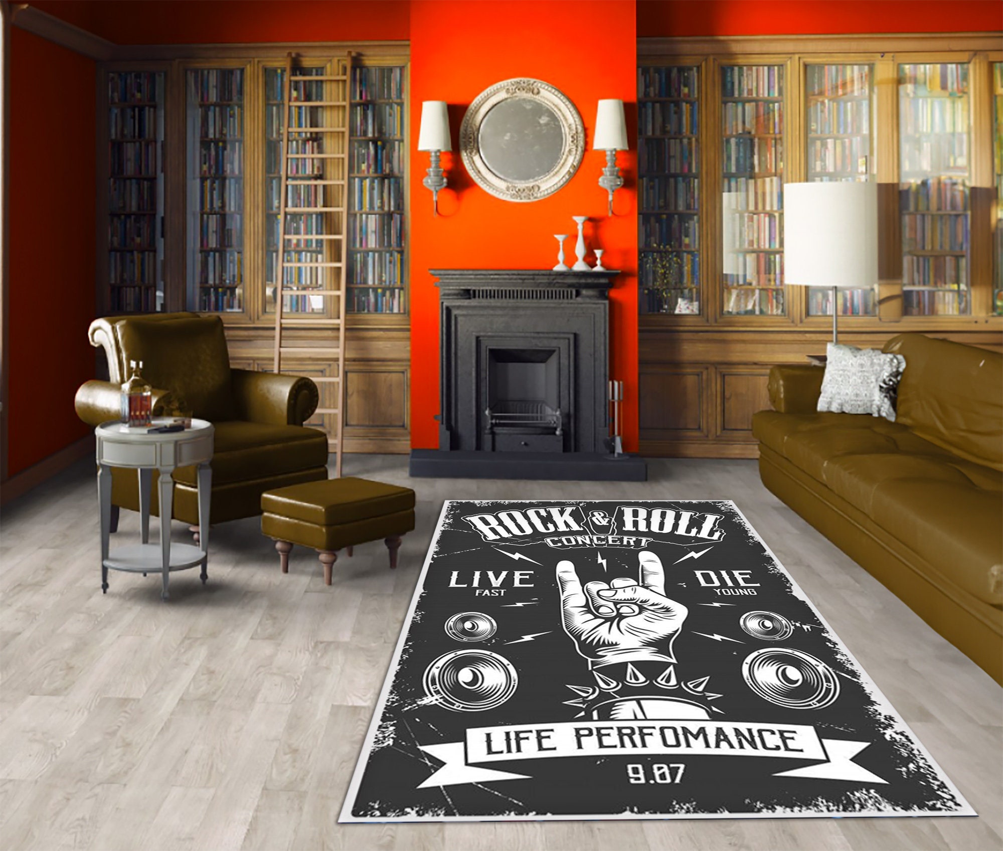 Virolog Rug,rock Rug, Heavy Metal Rug, Rock N Roll Decor, Modern Rug ...