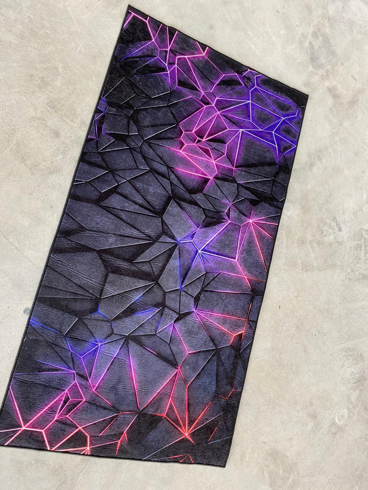 Neon Design Rug, Gaming Room Rug, Neon Decor, 3D Illusion Rug, Luxury ...