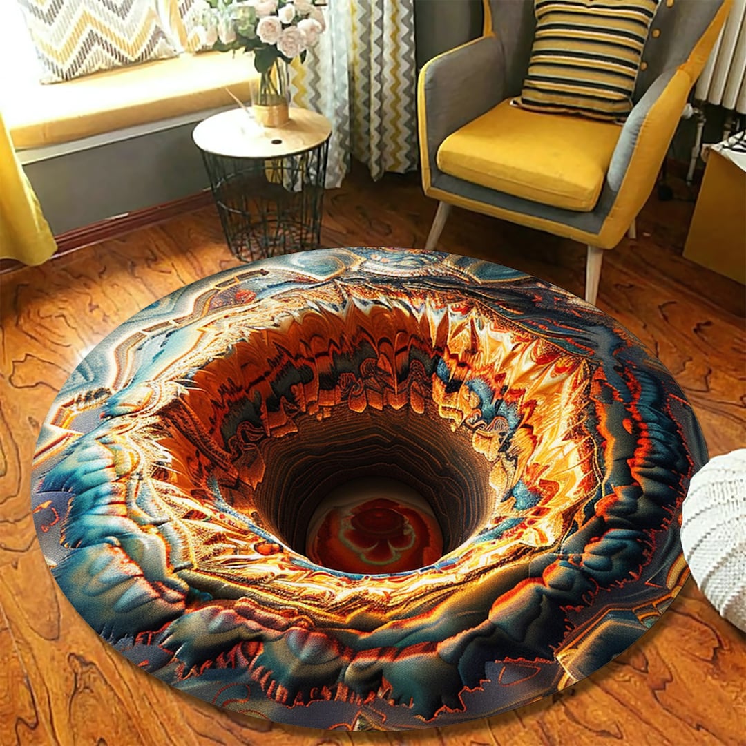 Optical Illusion Hole Round Rug, Illusion Rug, Vortex Rug, Floor Rug ...
