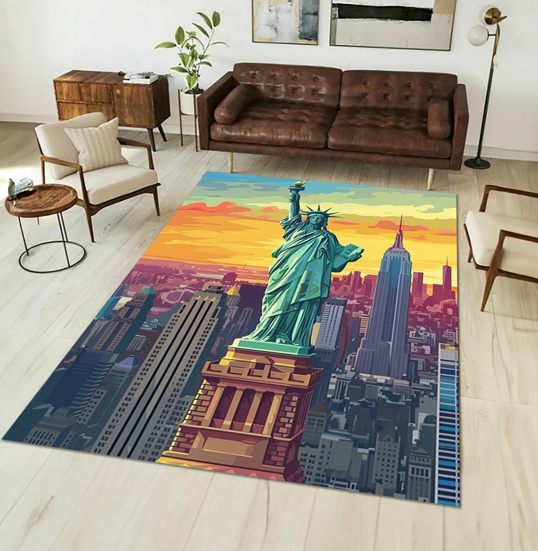 Statue of Liberty Rug, Pop Art Rug, New York Pop Art Rug, Statue of ...