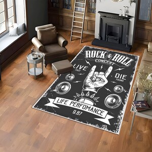 Virolog Rug,rock Rug, Heavy Metal Rug, Rock N Roll Decor, Modern Rug ...