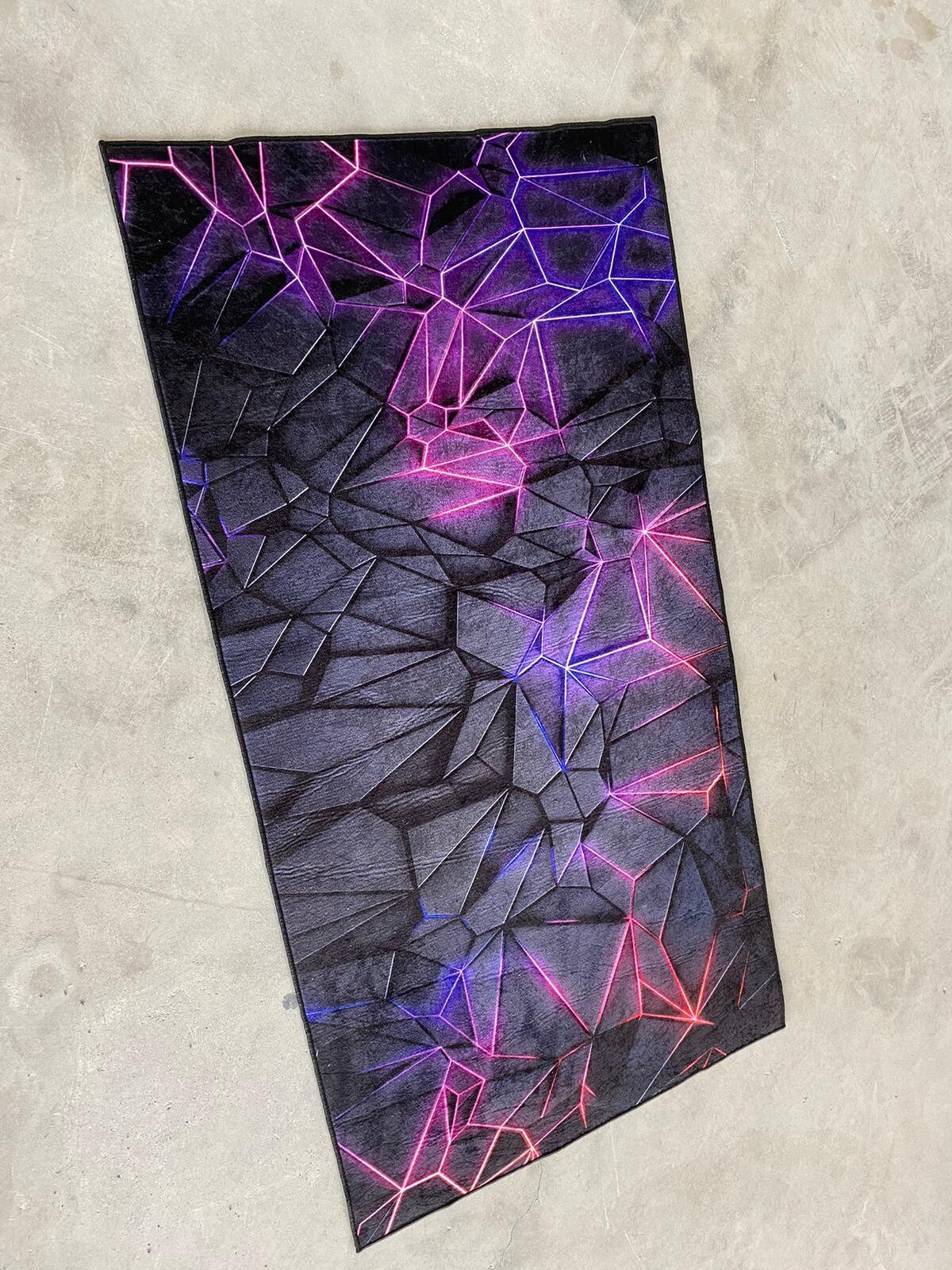 Neon Design Rug, Gaming Room Rug, Neon Decor, 3D Illusion Rug, Luxury ...