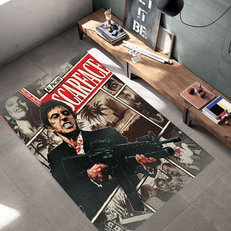 Scarface Rug, Tony Montana Rug, Mafia Theme Rug, Cool Rug, Living Room ...