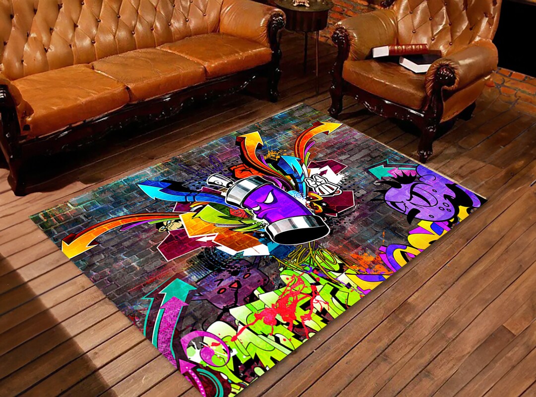 Graffiti Rug,graffiti Design Rug,street Art Rug,hypebeast Decor ...