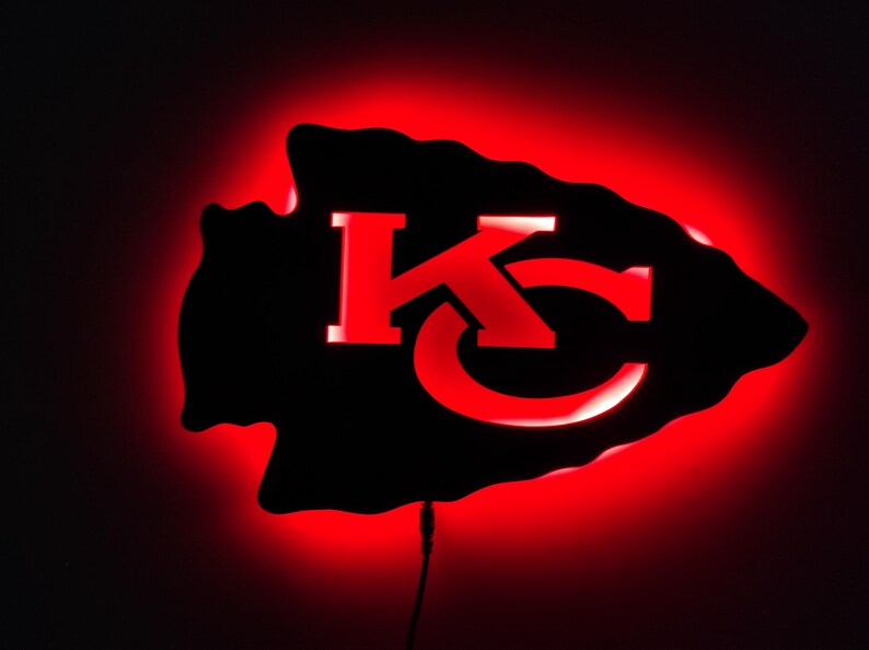 Kansas City Chiefs Fan Wall Decor Illuminated Wall Sign Man Cave Daddy ...