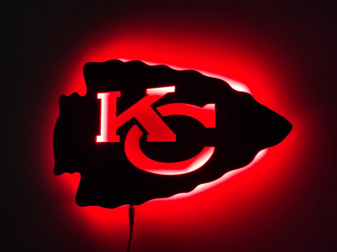 Kansas City Chiefs Fan Wall Decor Illuminated Wall Sign Man Cave Daddy ...