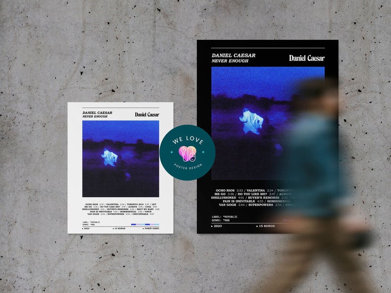 Daniel Caesar Never Enough Album Poster / Daniel Caesar Poster / Album ...