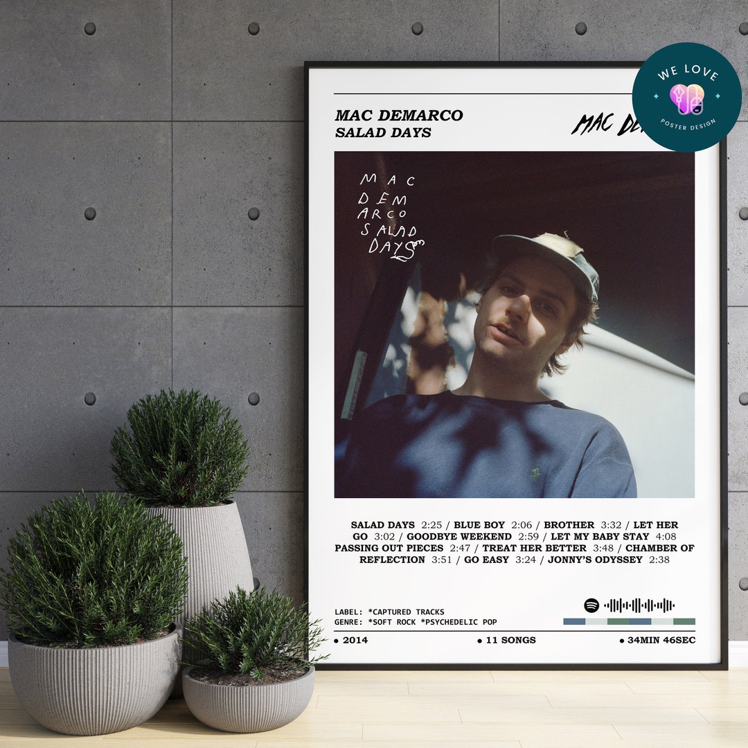 Mac Demarco Salad Days Album Poster / Mac Demarco Poster / Album Cover ...