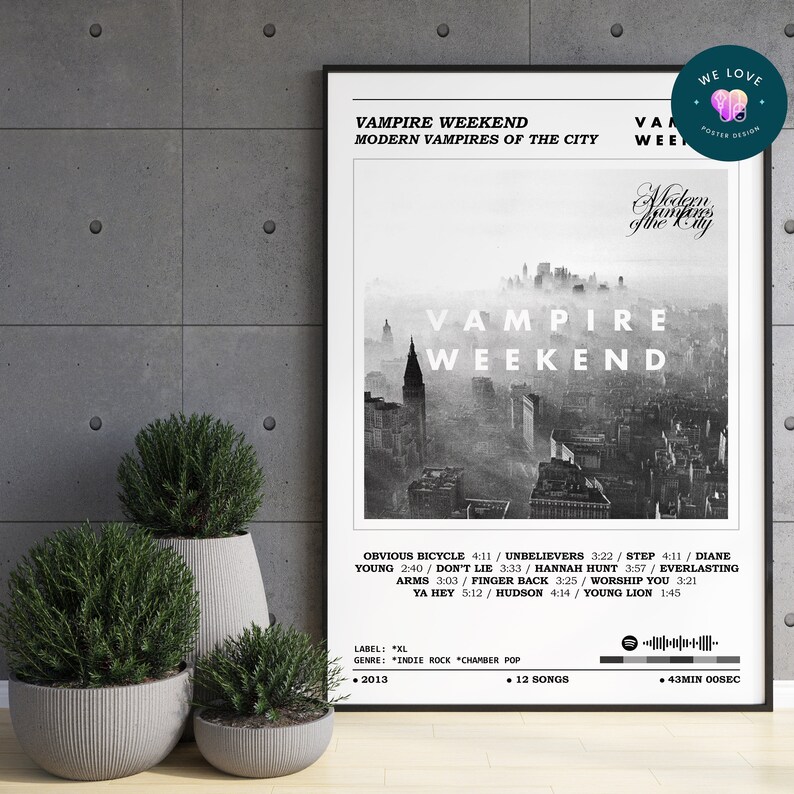 Vampire Weekend Modern Vampires of the City Poster / Vampire Weekend Poster / Album Cover Poster ...