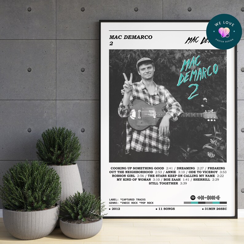 Mac Demarco 2 Album Poster / Mac Demarco Poster / Album Cover Poster ...
