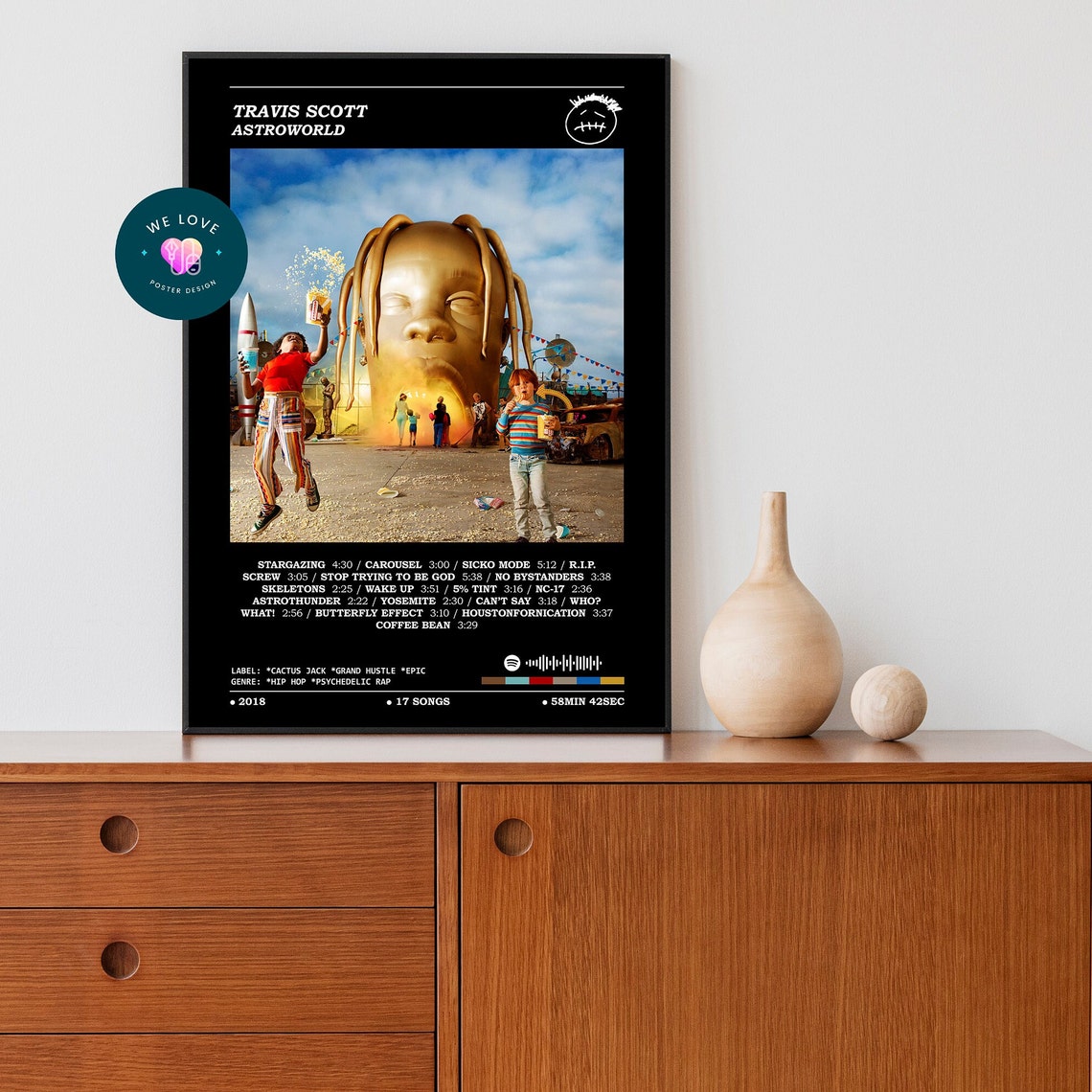 Travis Scott Astroworld Album Poster / Travis Scott Poster / Album ...