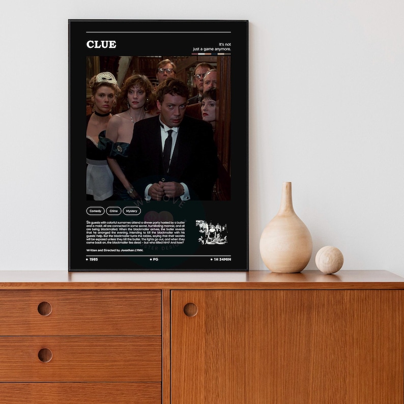 Clue Movie Poster / Clue Poster / Modern Art Print / Aesthetic Room ...