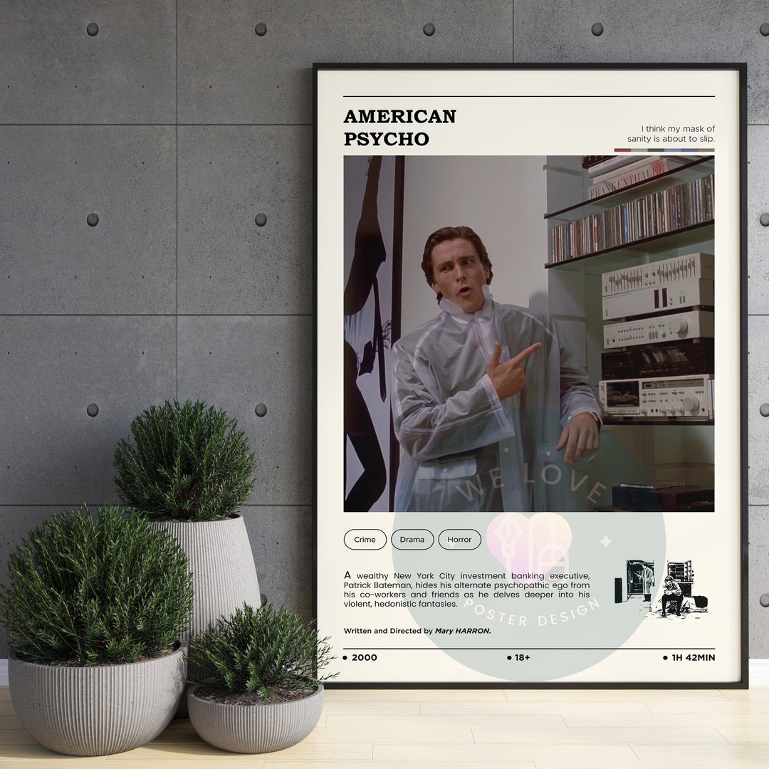 American Psycho Movie Poster / American Psycho Poster / Modern Art ...