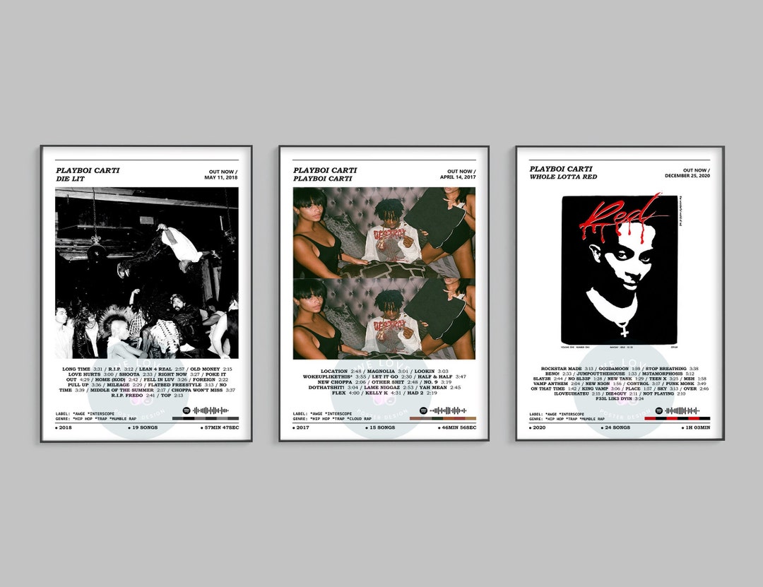 Set of 3 Playboi Carti Poster / Album Cover Poster / Music Print ...