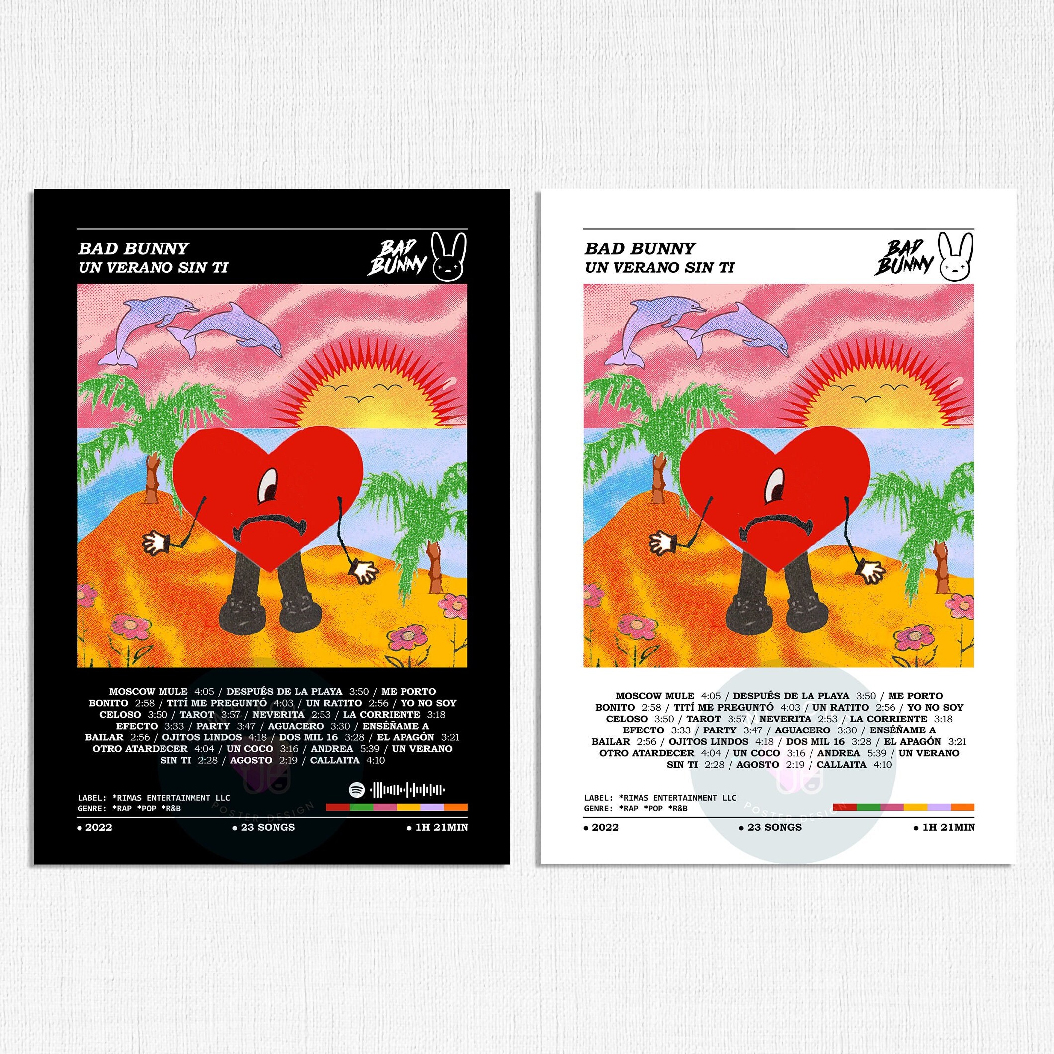 Set of 3 Bad Bunny Poster / Bad Bunny Poster / Album Cover Poster ...