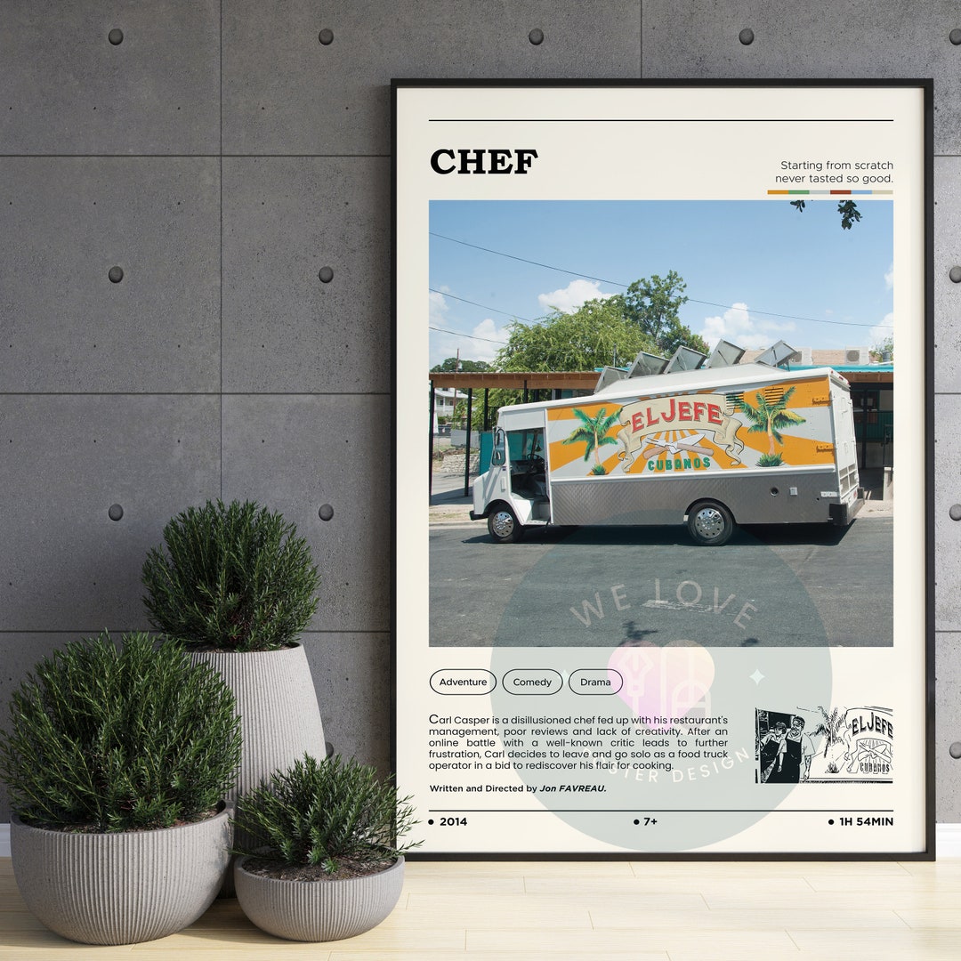 Chef Movie Poster / Chef Poster / Modern Art Print / Aesthetic Room ...