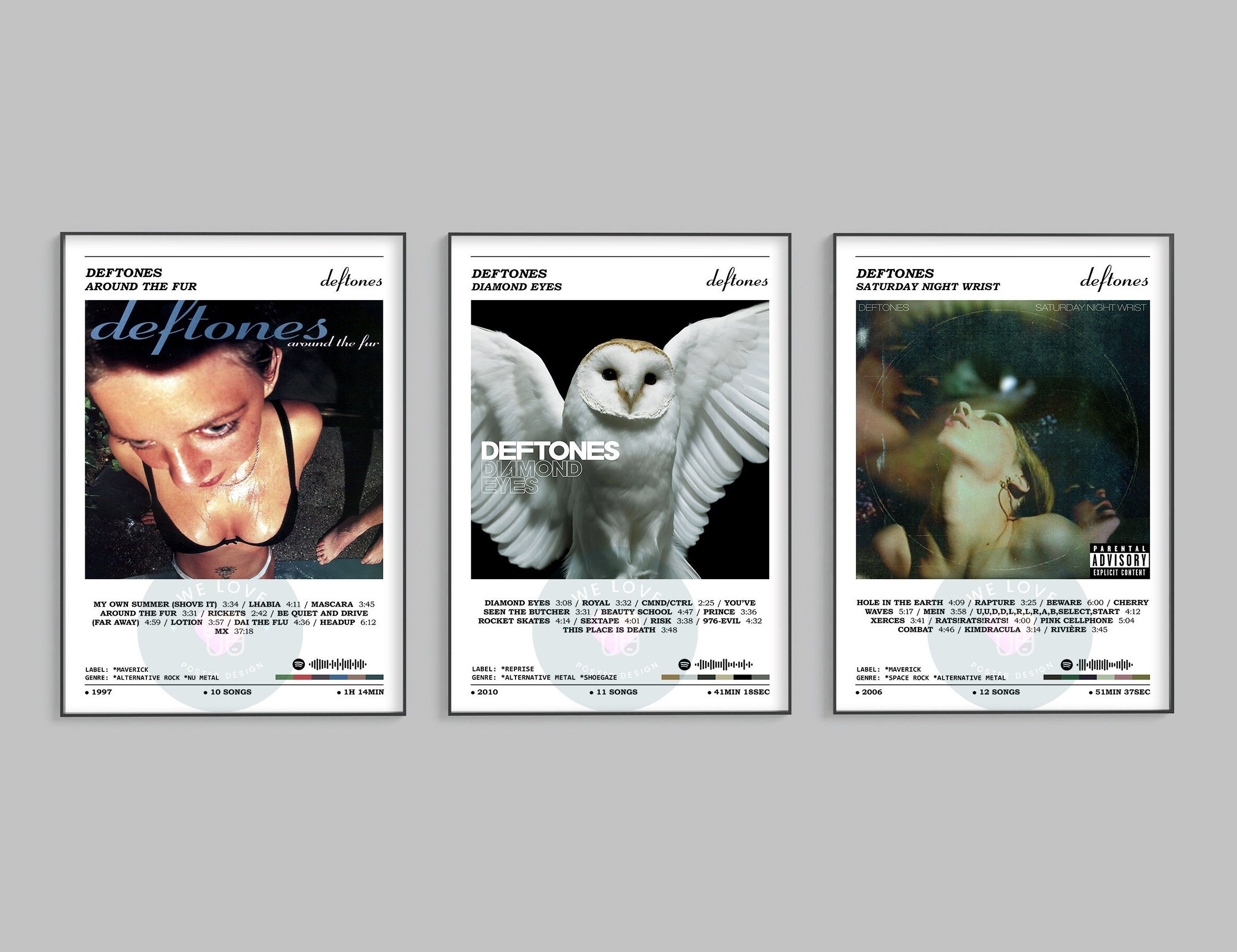 Set of 3 Deftones Poster / Deftones Poster / Album Cover Poster / Music ...