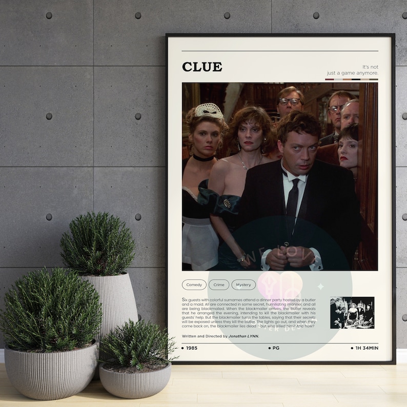 Clue Movie Poster / Clue Poster / Modern Art Print / Aesthetic Room ...