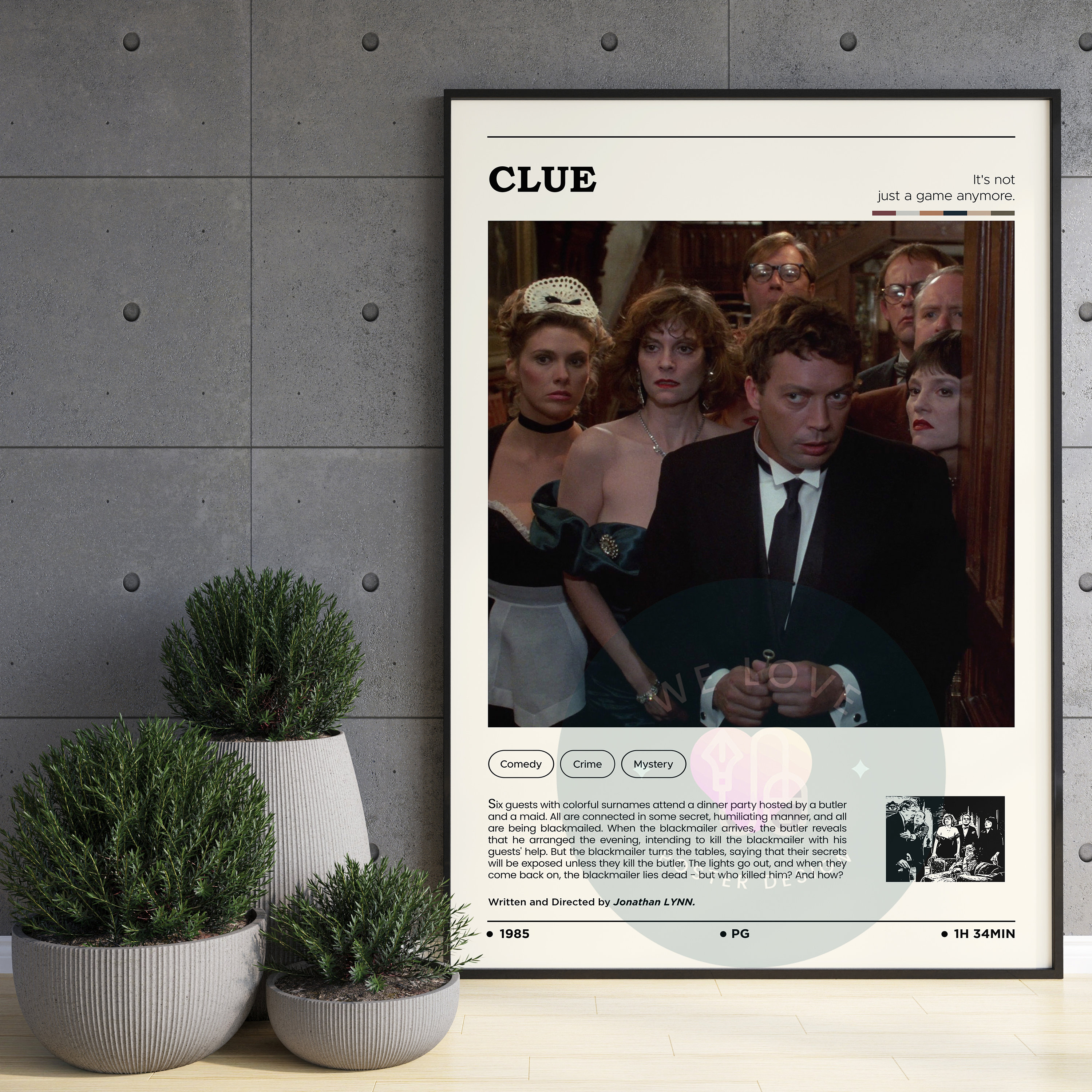Clue Movie Poster / Clue Poster / Modern Art Print / Aesthetic Room ...