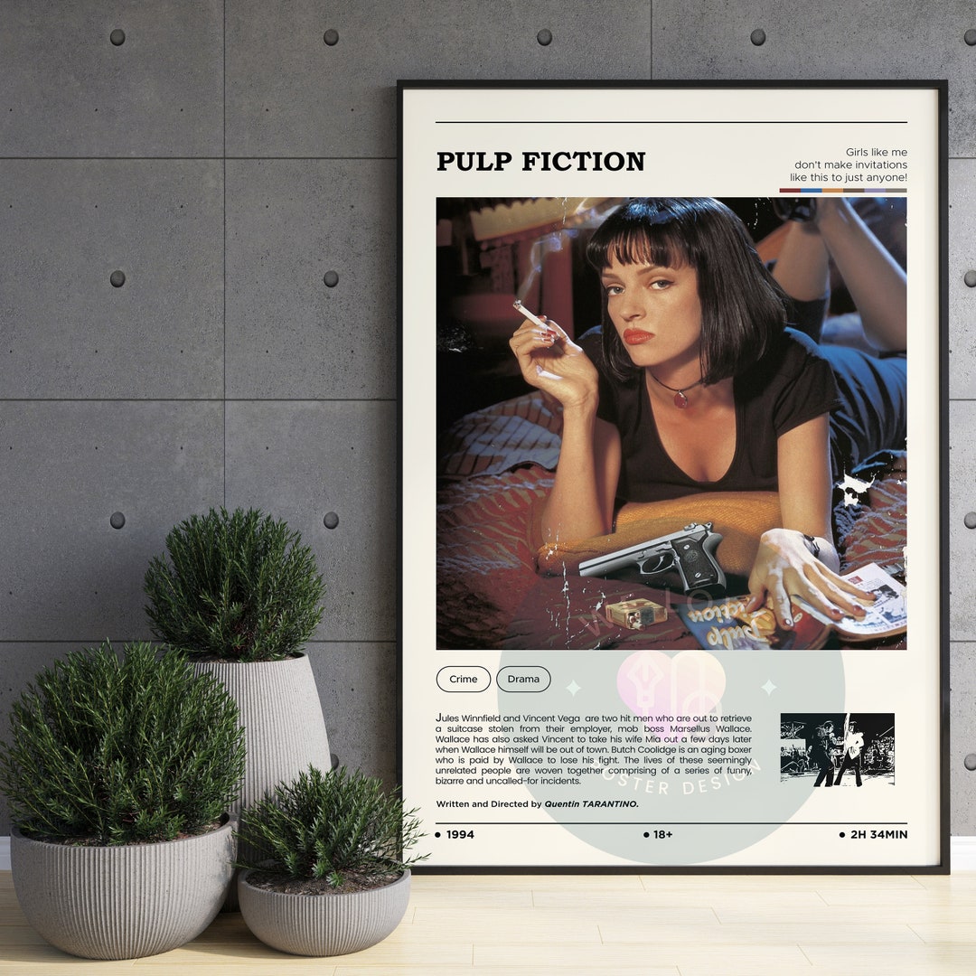 Pulp Fiction Movie Poster Pulp Fiction Poster Print Wall Art