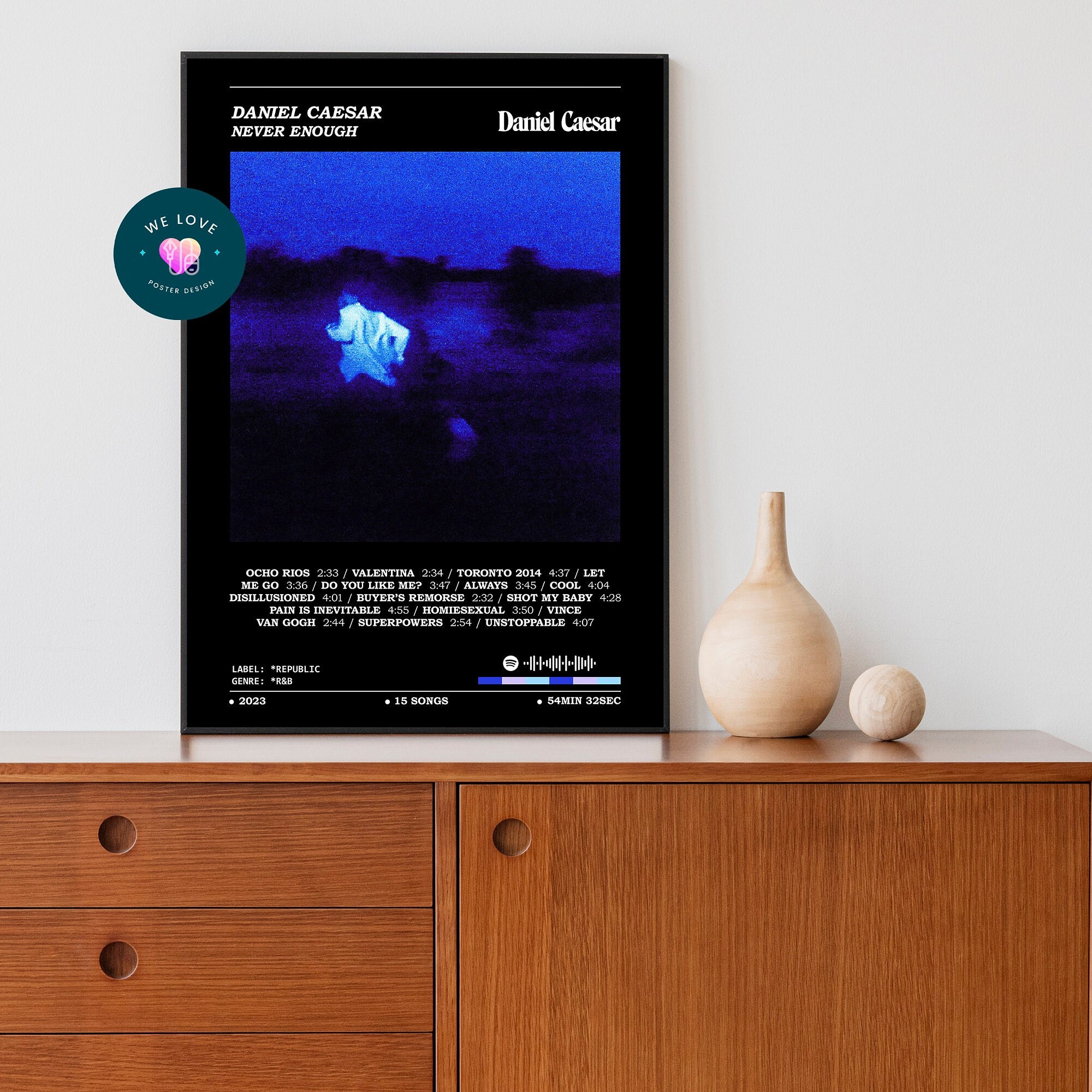 Daniel Caesar Never Enough Album Poster / Daniel Caesar Poster / Album ...