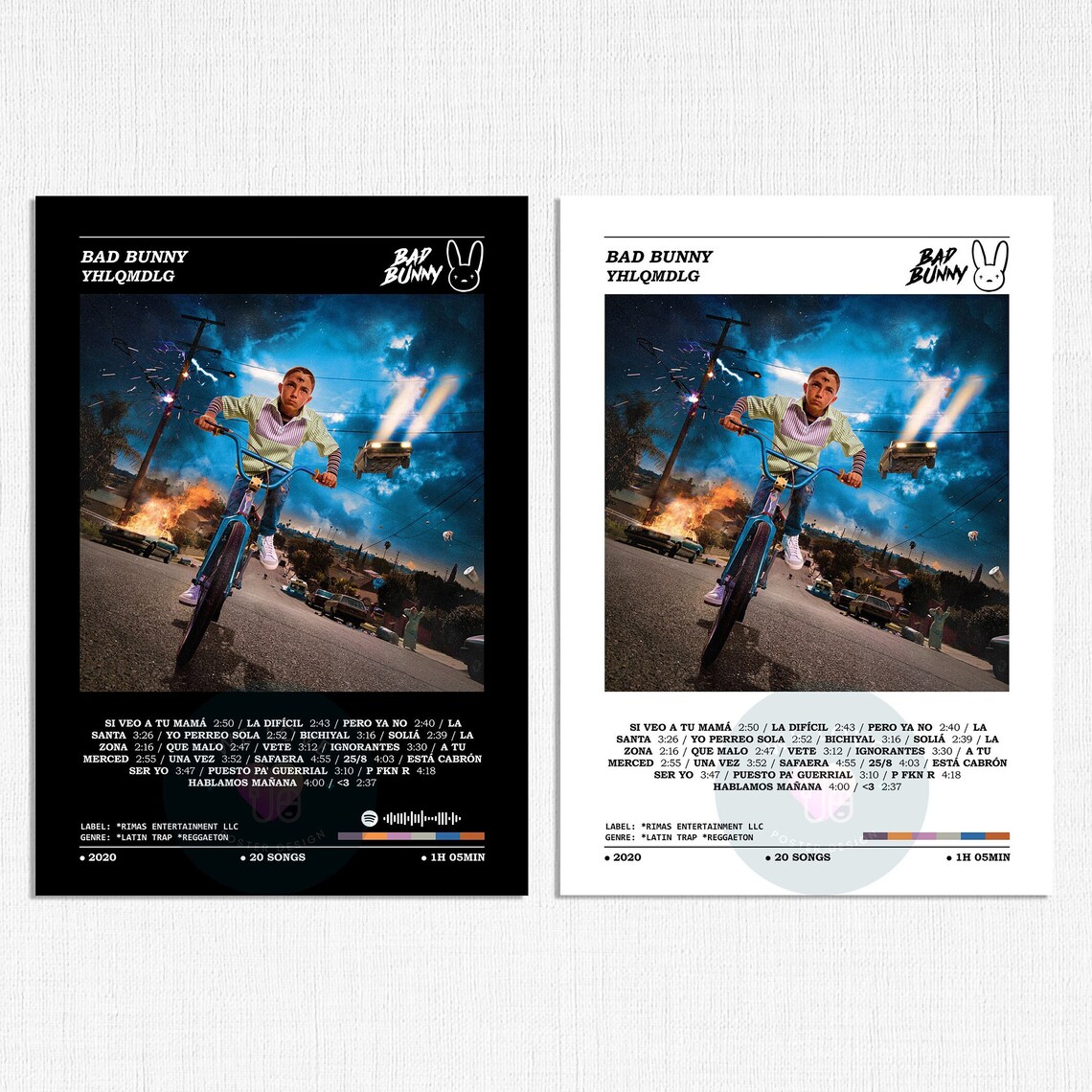 Set of 3 Bad Bunny Poster / Bad Bunny Poster / Album Cover Poster ...