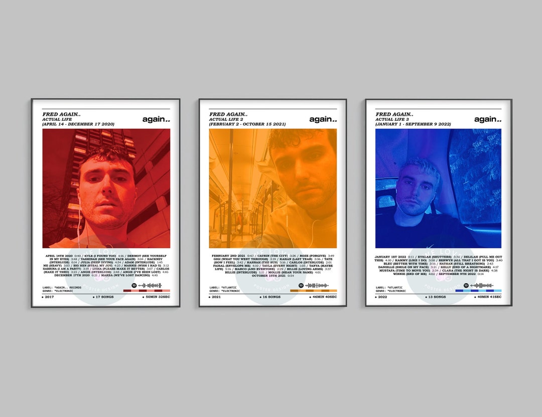 Set of 3 Fred Again Poster / Album Cover Poster / Album Print / Music ...