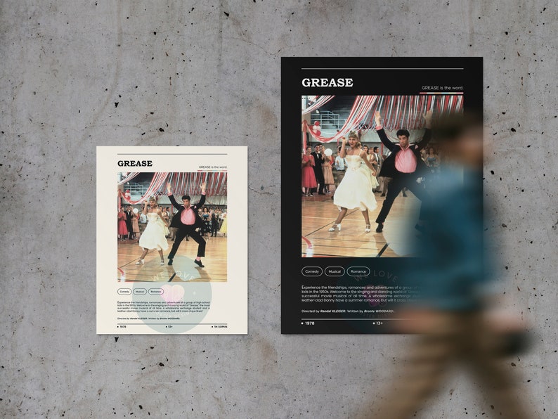 Grease Movie Poster / Grease Poster / Modern Art Print / Print Wall Art ...