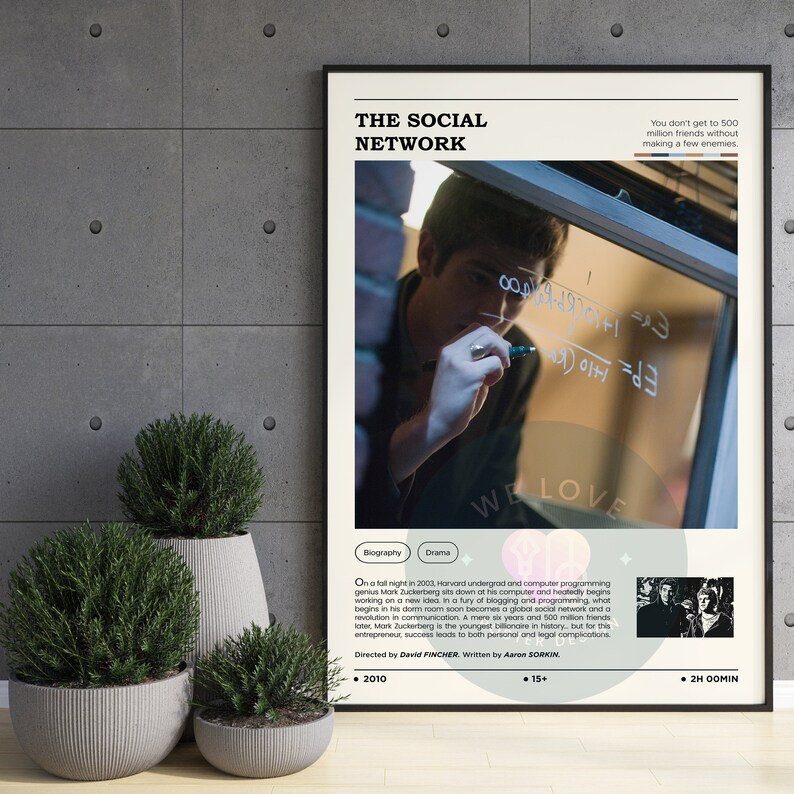 The Social Network Movie Poster / the Social Network Poster / Modern ...