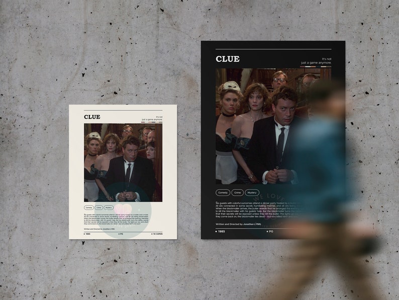 Clue Movie Poster / Clue Poster / Modern Art Print / Aesthetic Room ...