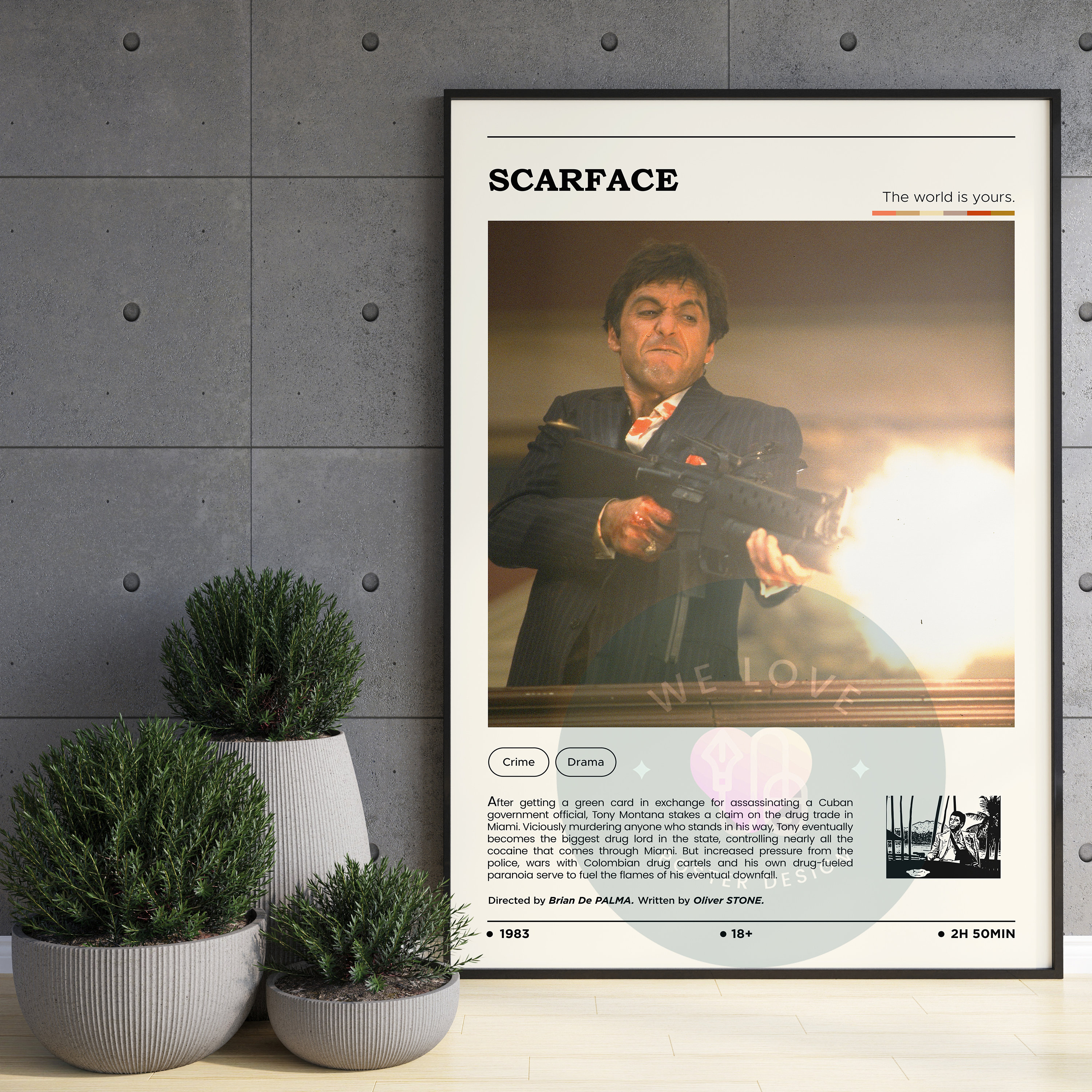 Scarface Movie Poster / Scarface Poster / Modern Movie Poster ...