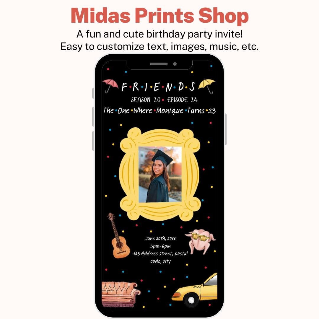 Friends Birthday Animated Invite 2024, Friends-themed Birthday Party ...