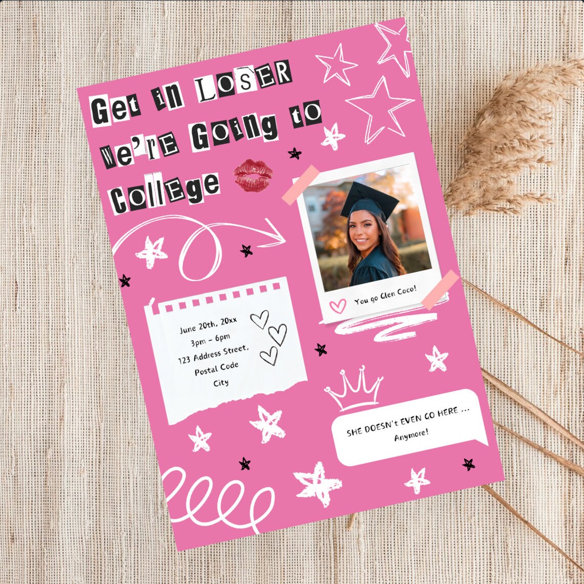Mean Girls Graduation Poster 2024, Customizable Template, Editable Grad ...