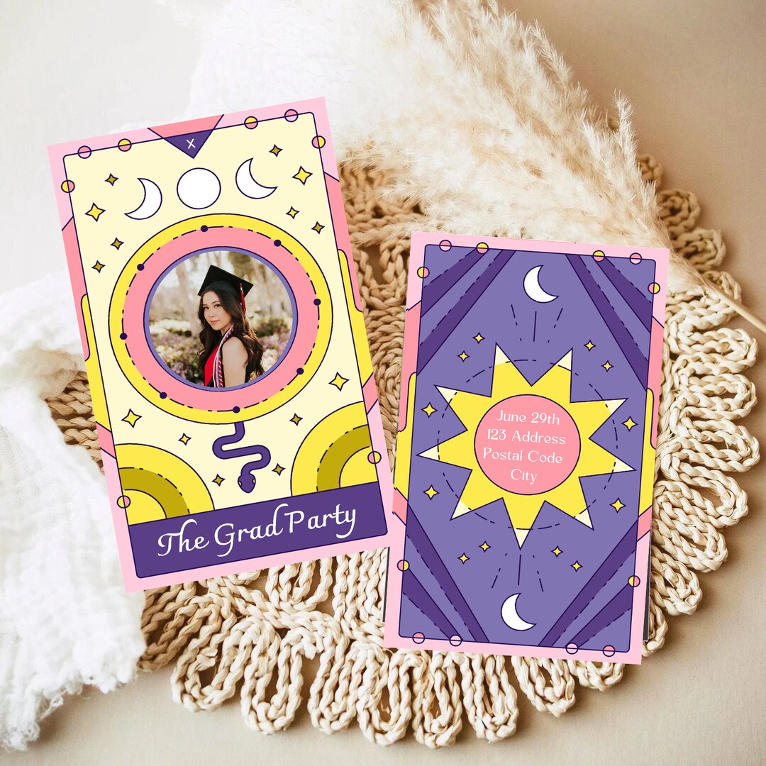 Tarot Card Graduation Invite/poster,tarot Card Invitation, Digital Grad ...