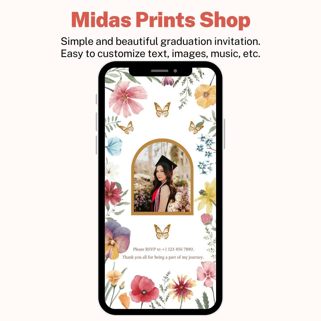 Bridgerton Graduation Animated Invite, Butterfly Graduation ...