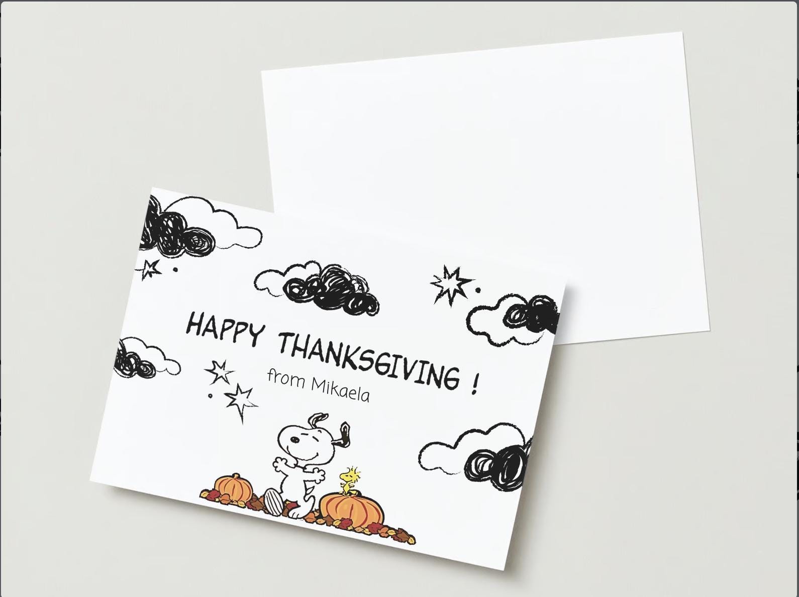 Snoopy Happy Thanksgiving Card 2024, Peanuts Card,editable Thanksgiving ...