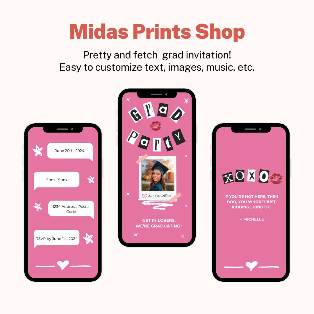 Mean Girls Graduation Animation, Burn Book Video Invitation,digital ...