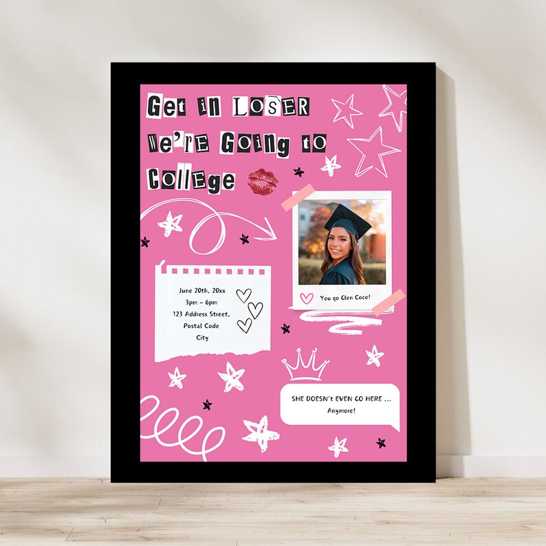Mean Girls Graduation Poster 2024, Customizable Template, Editable Grad ...