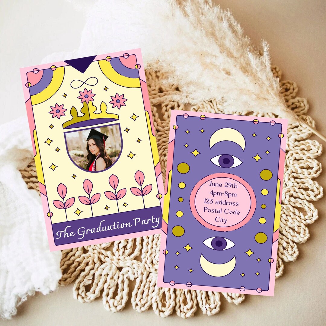 Tarot Card Graduation Invite/poster, Tarot Card Invitation,digital Grad ...