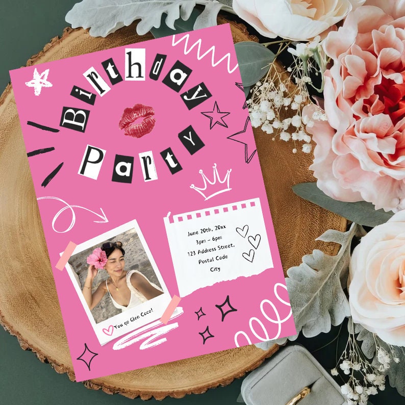 Mean Girls Birthday Invite/poster 2024, Customizable Template, Editable ...