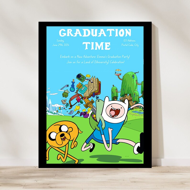 Adventure Time Graduation Invite/poster 2024, Adventure Time Graduation ...