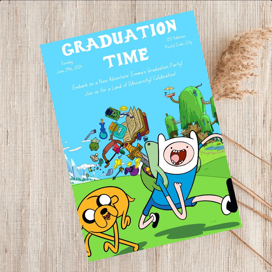 Adventure Time Graduation Invite/poster 2024, Adventure Time Graduation ...