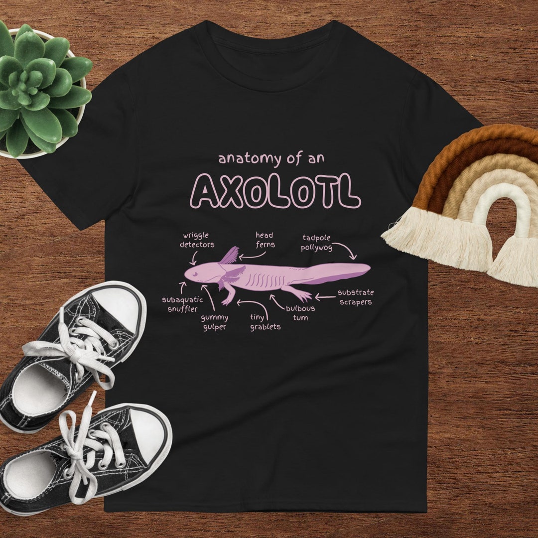 Funny Anatomy of an Axolotl Short-sleeve T-shirt, Axolotl Lover Gift ...