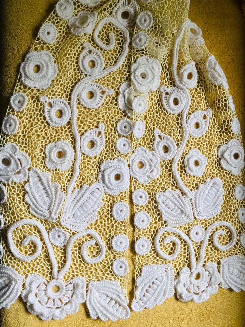 Handmade Irish Lace Set Angora Gold Crochet Beanie and Scarf Ivory - Etsy