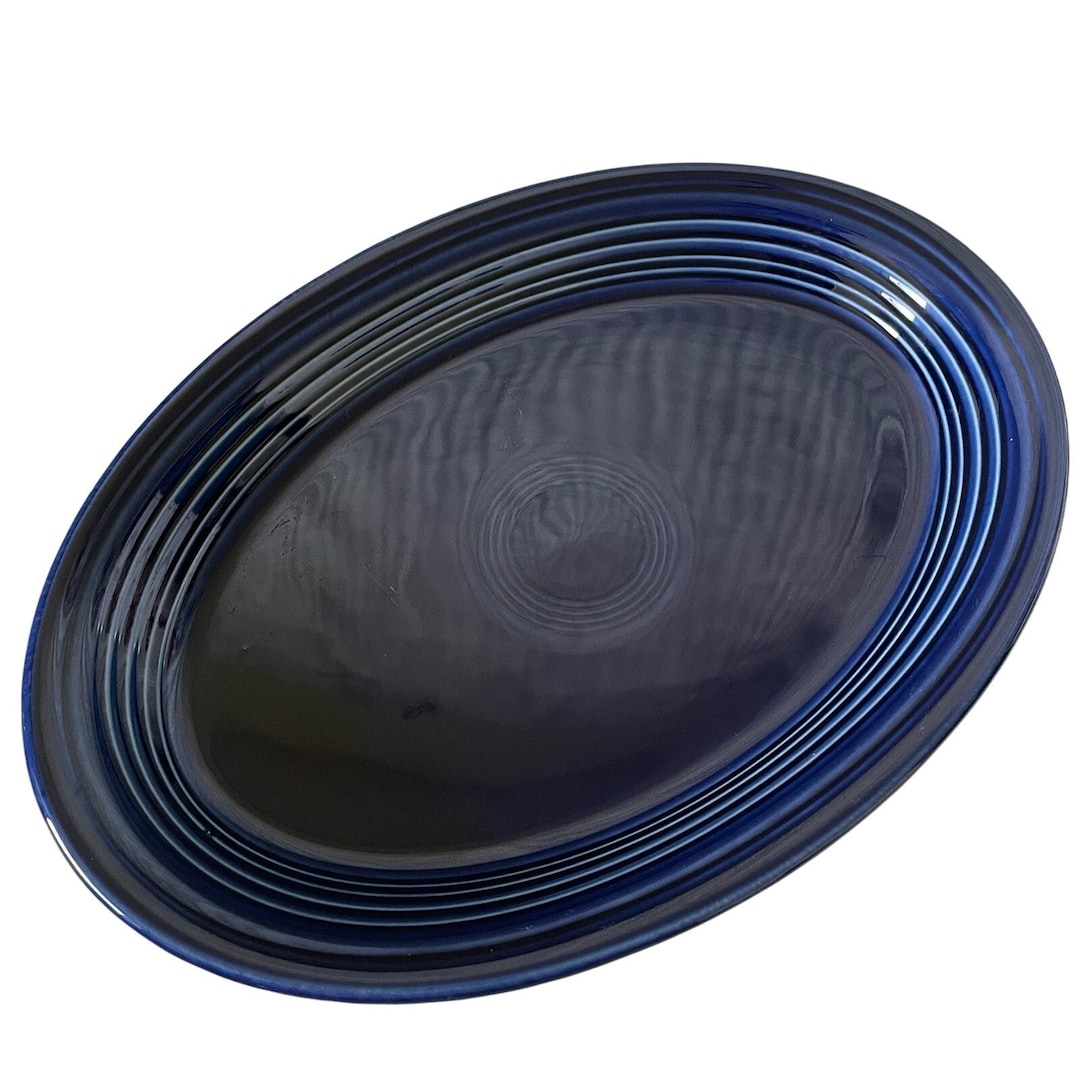EUC Fiestaware Large Cobalt Blue Serving Platter Dish HLC USA 14 ...