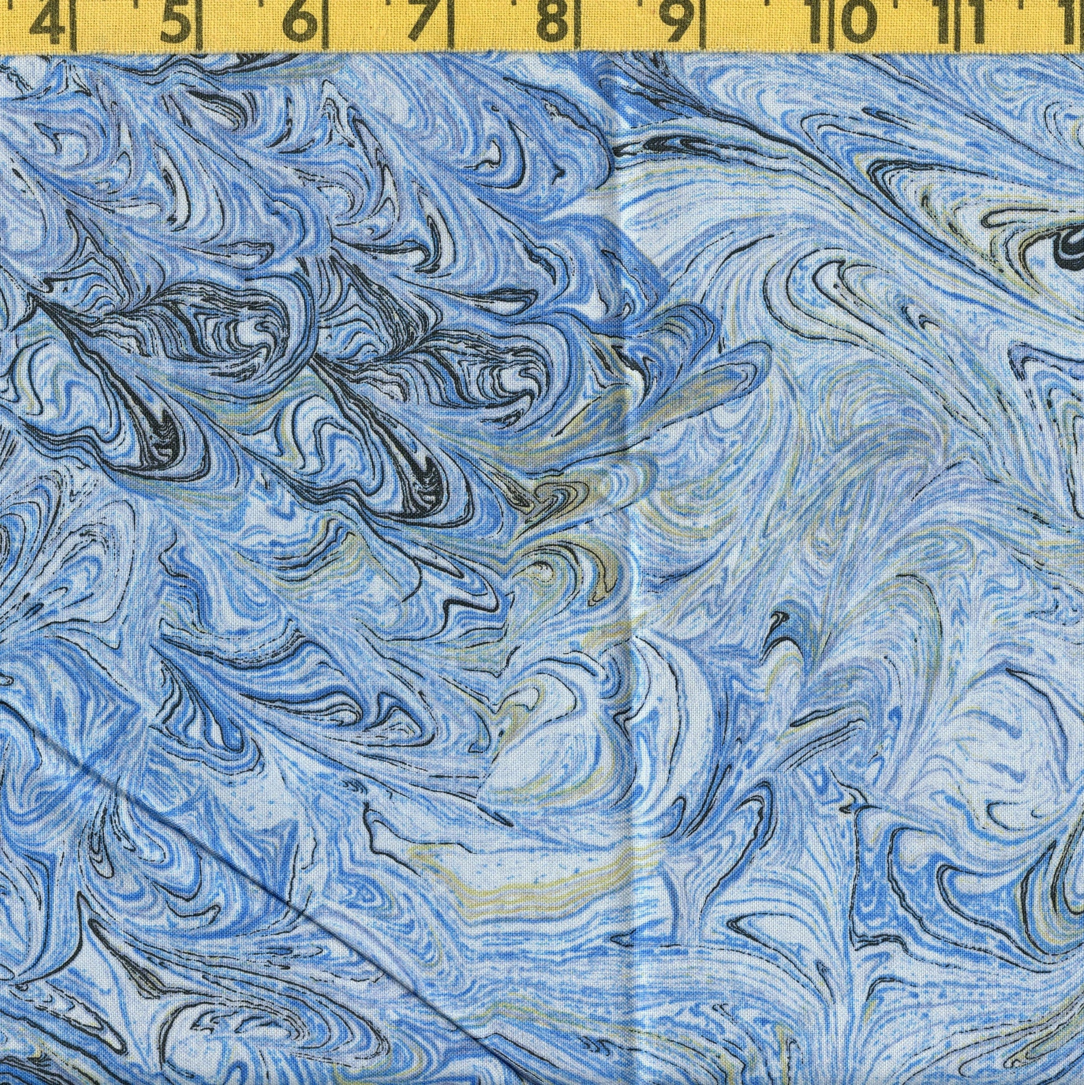 Blue Swirl Marble Print Fabric Quilters Treasures | Etsy